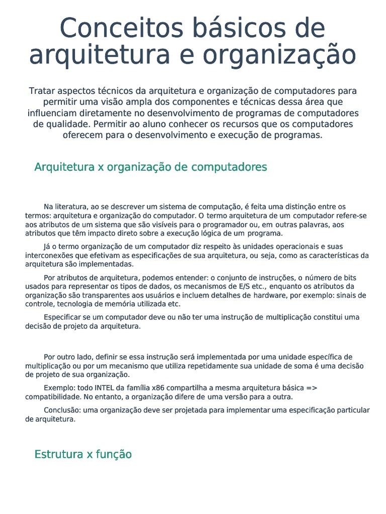 Conceitos Básicos de Arquitetura | PDF