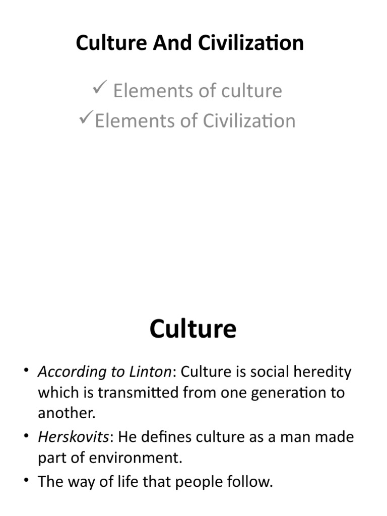 Culture and Civilization | PDF | Society