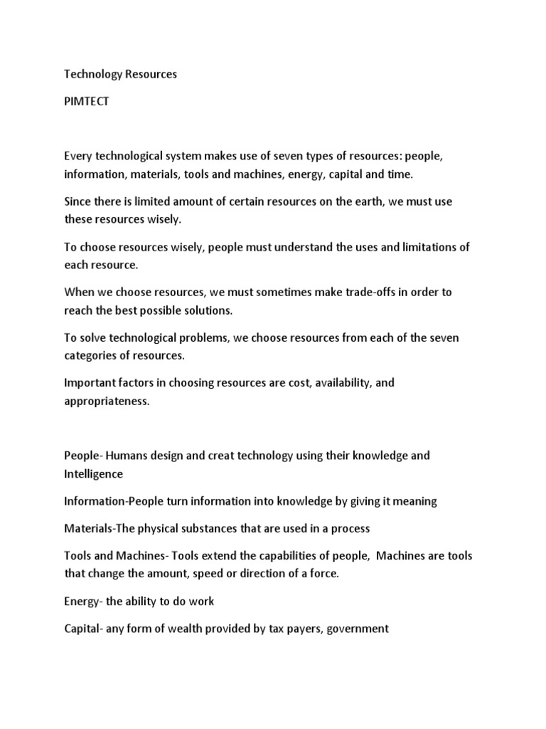 7 Resource of Technology | PDF