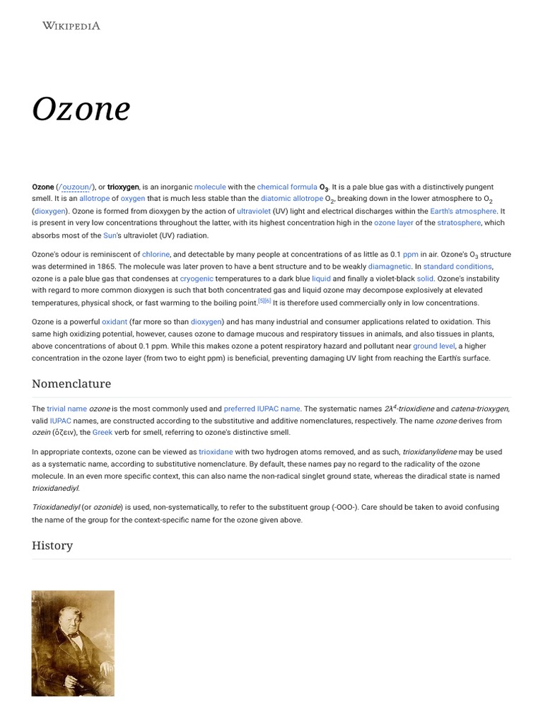 Ozone - Wikipedia | PDF | Ozone | Reaction Rate