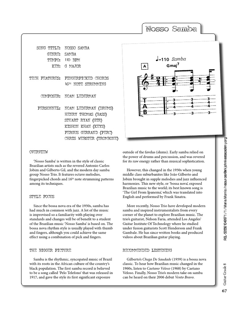 Nosso Samba-Grade 8 | PDF