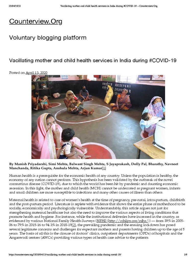 Counterview Vacillating Mother and Child Health Services in India ...