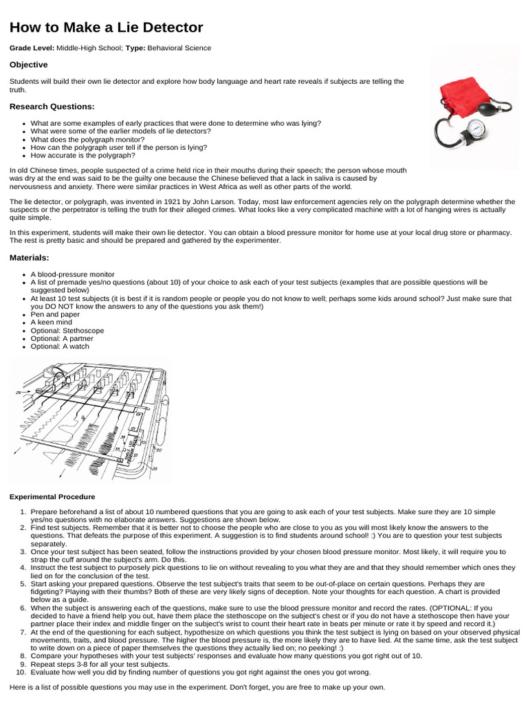 Lie - Dicter | Download Free PDF | Polygraph | Cognition