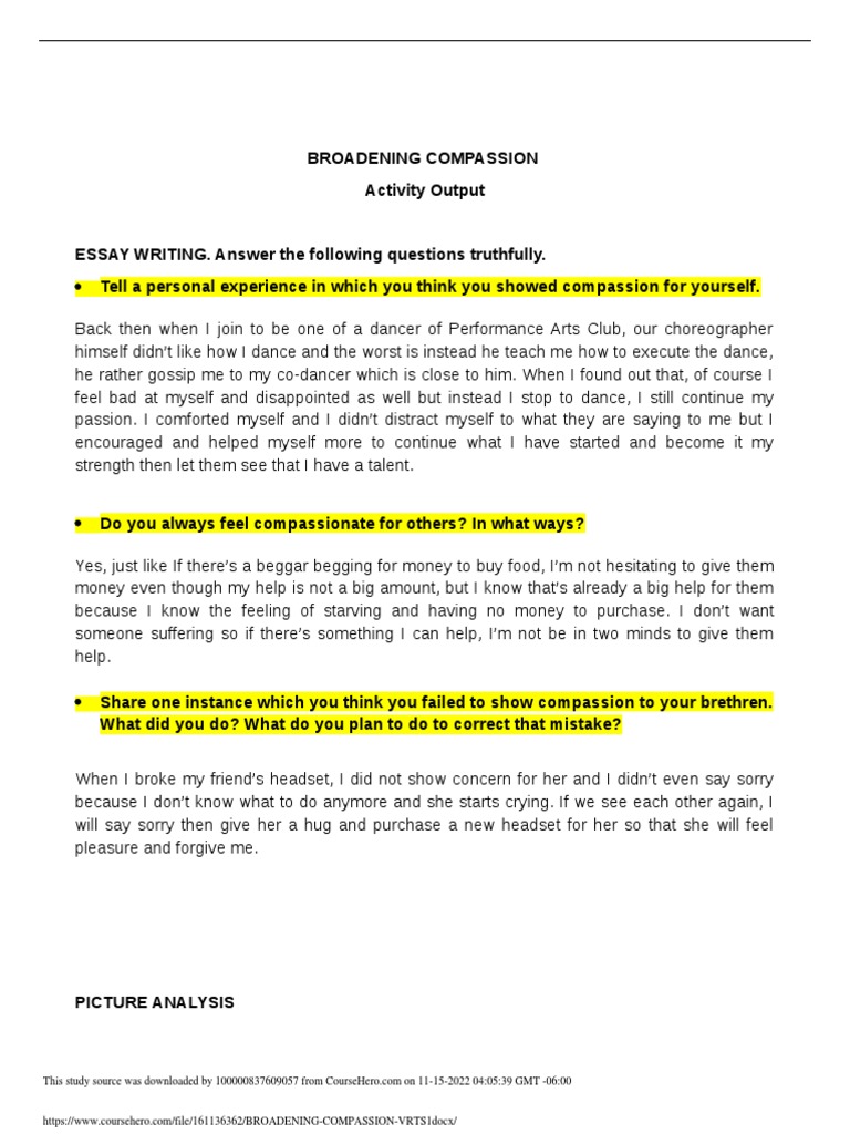 Broadening Compassion VRTS1 | PDF