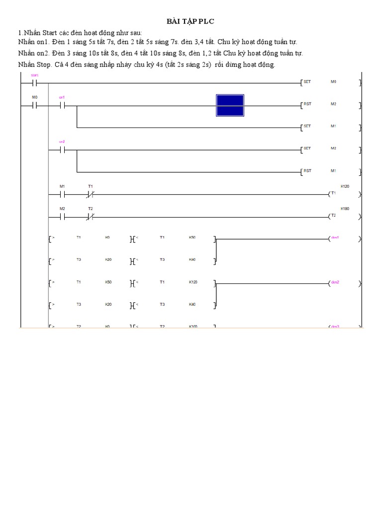 BÀI TẬP PLC | PDF