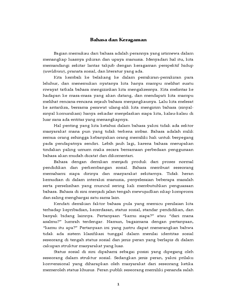 Bahasa Dan Keragaman | PDF | Seni & Disiplin Bahasa