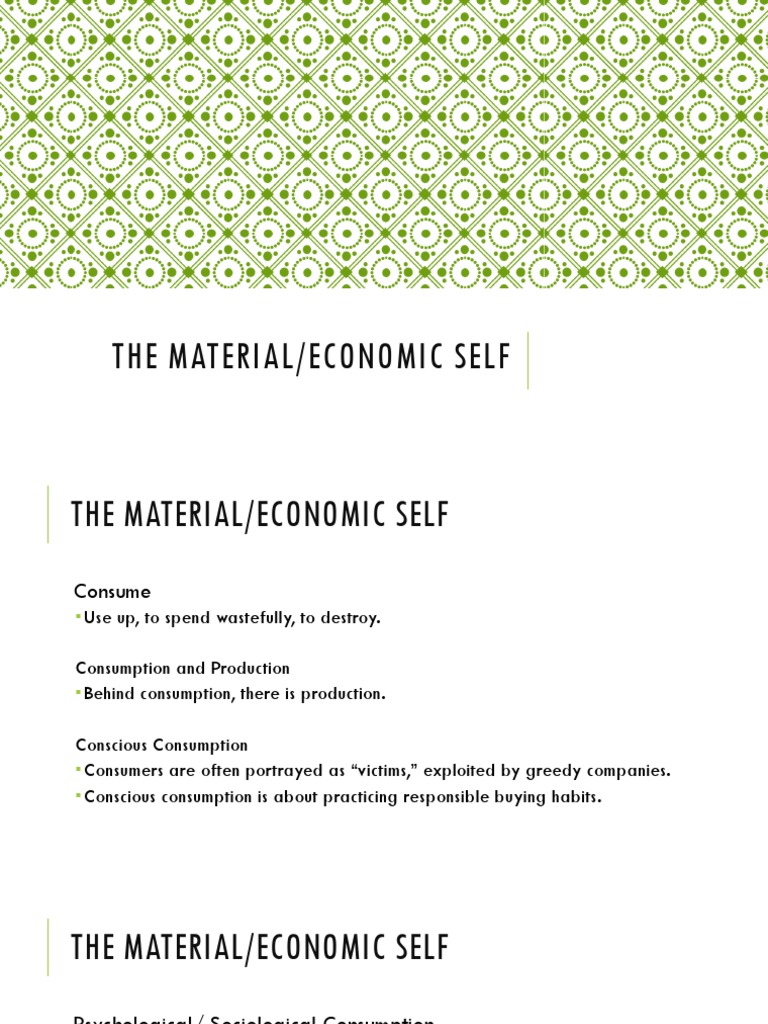 5.1 The Material or Economic Self | PDF | Social Science