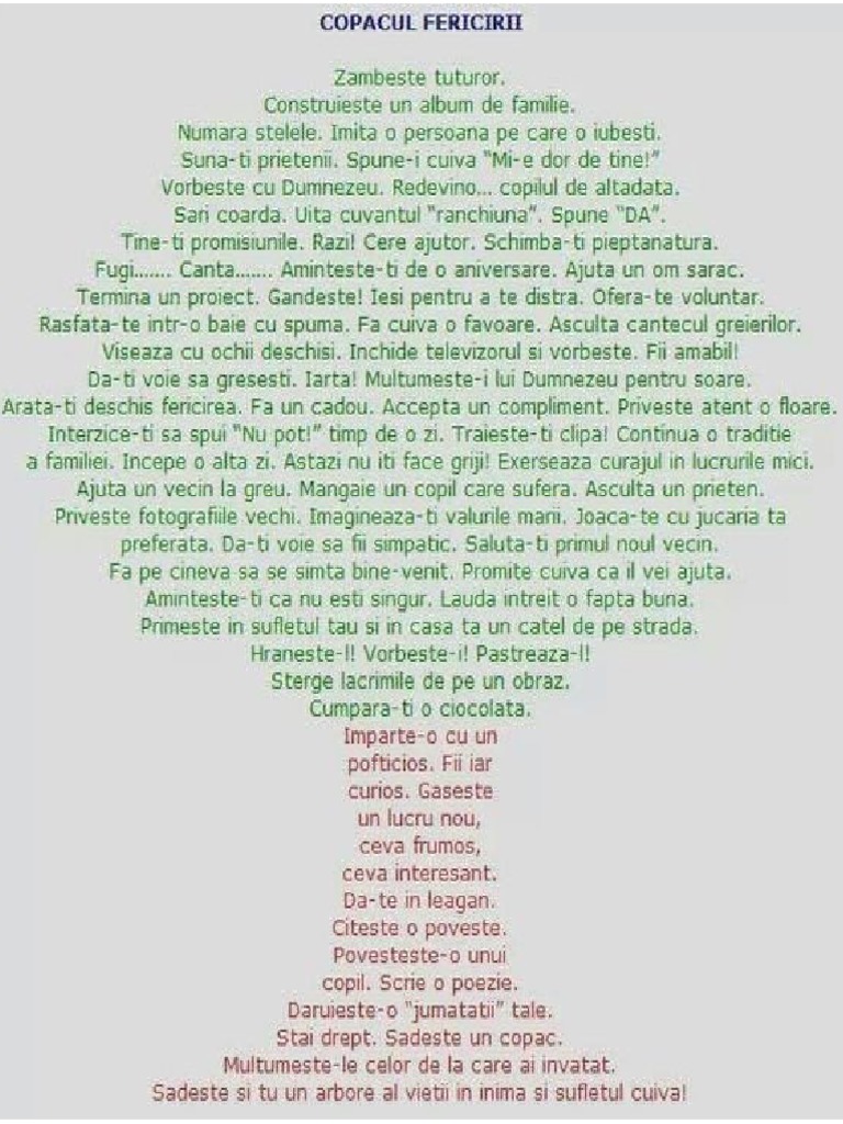 Copacul Fericirii | PDF