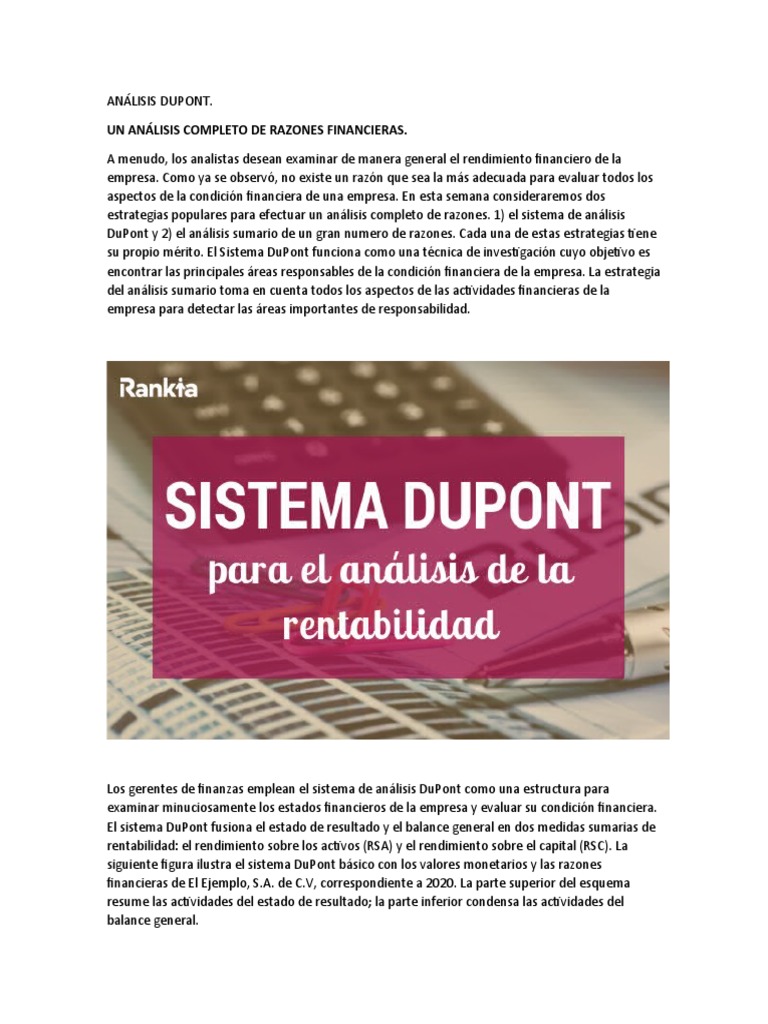 Análisis Dupont | PDF | Business | Contabilidad