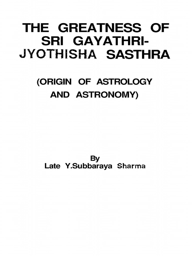Jyotish - The Greatness of Sri Gayatri - Origin of Astronomy and ...
