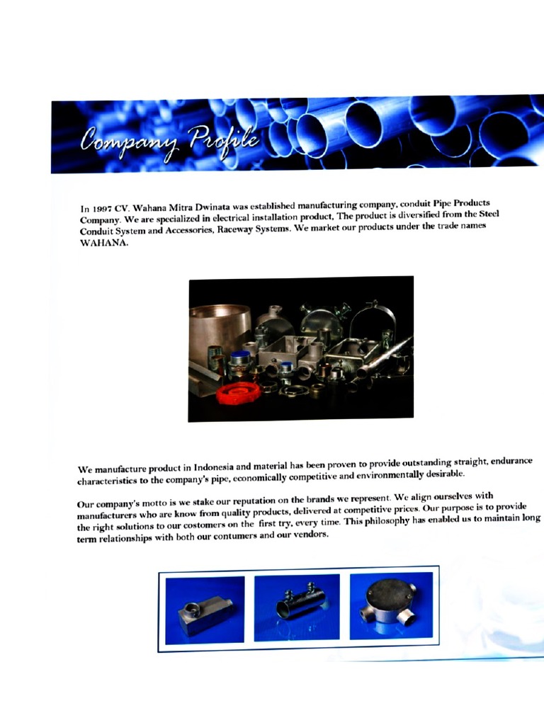 Datasheet Steel Conduit Wahana | PDF