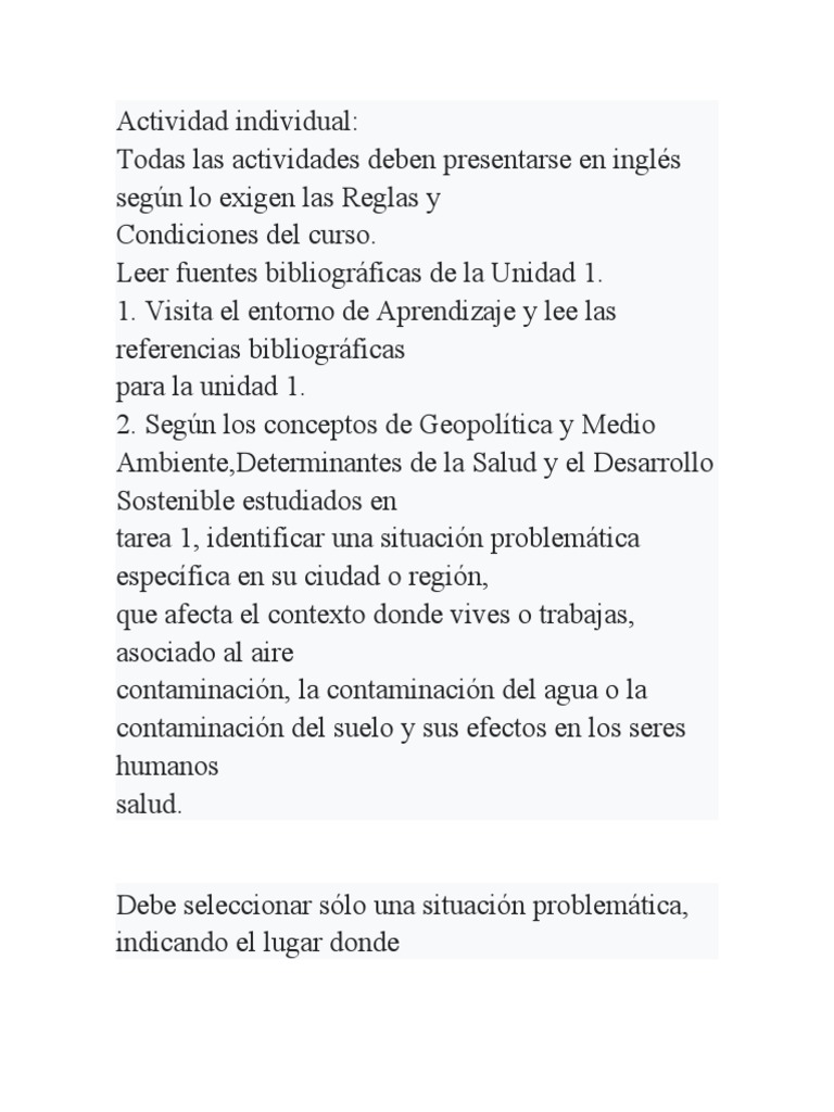 Unit 1 - Task 2 - Identification of A Specific Problematic Situation ...