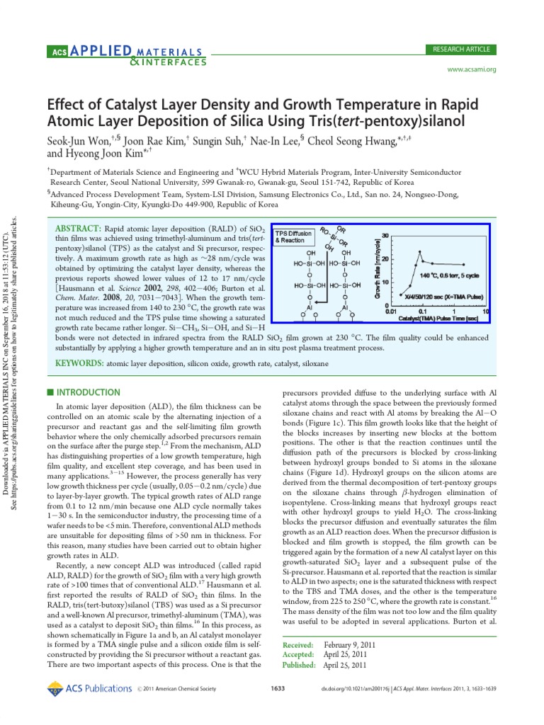Effect of Catalyst Layer Density and Growth Temperature in Rapid Atomic ...