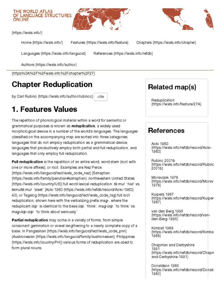 Wals Chapter 27 | PDF | Syllable | Grammatical Number