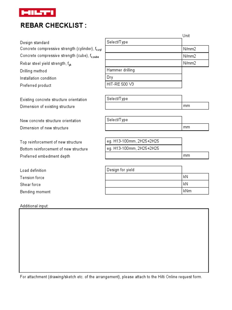 Rebar Checklist PDF | PDF