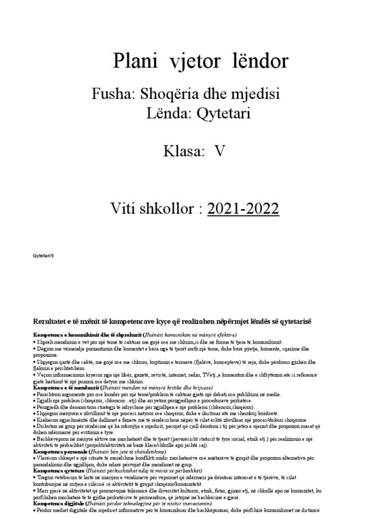 Qytetari 5 Pegi 21-22 | PDF