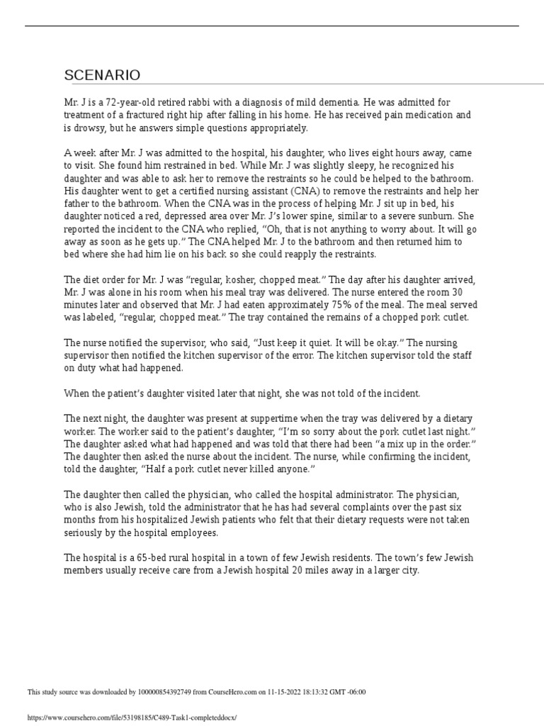 C489 Task1 Completed | PDF | Hospital | Patient