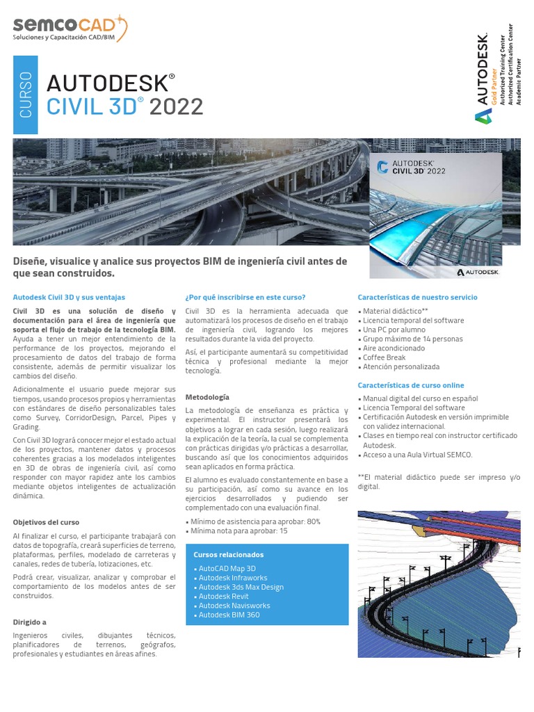 Brochure Autodesk 2022 Civil 3D Semcocad | PDF