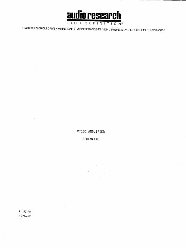 ARC VT100 Schematic and Parts List | PDF