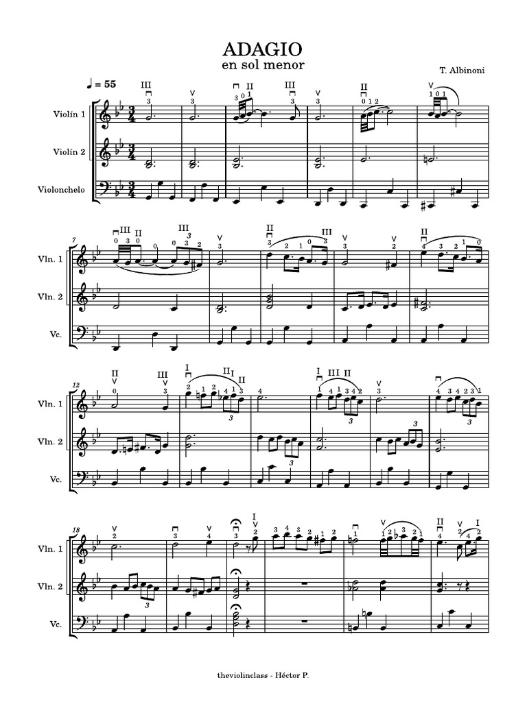 ADAGIO Albinoni - Nivel Fácil | PDF