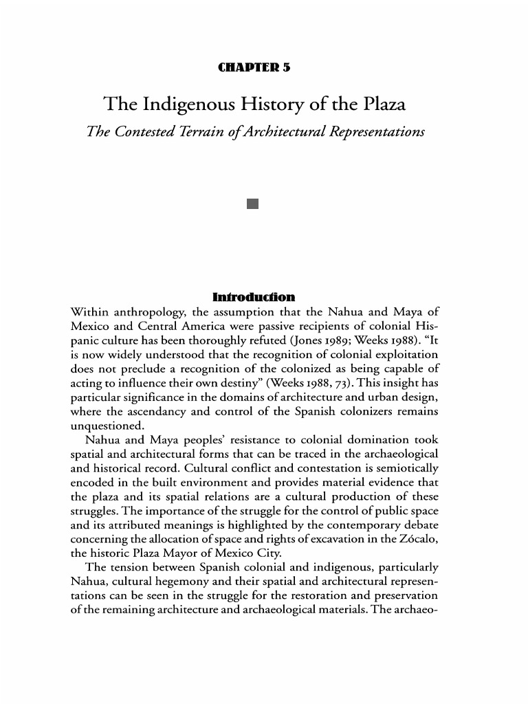 2000 Indigenous History Plaza On The Plaza Setha Low | PDF