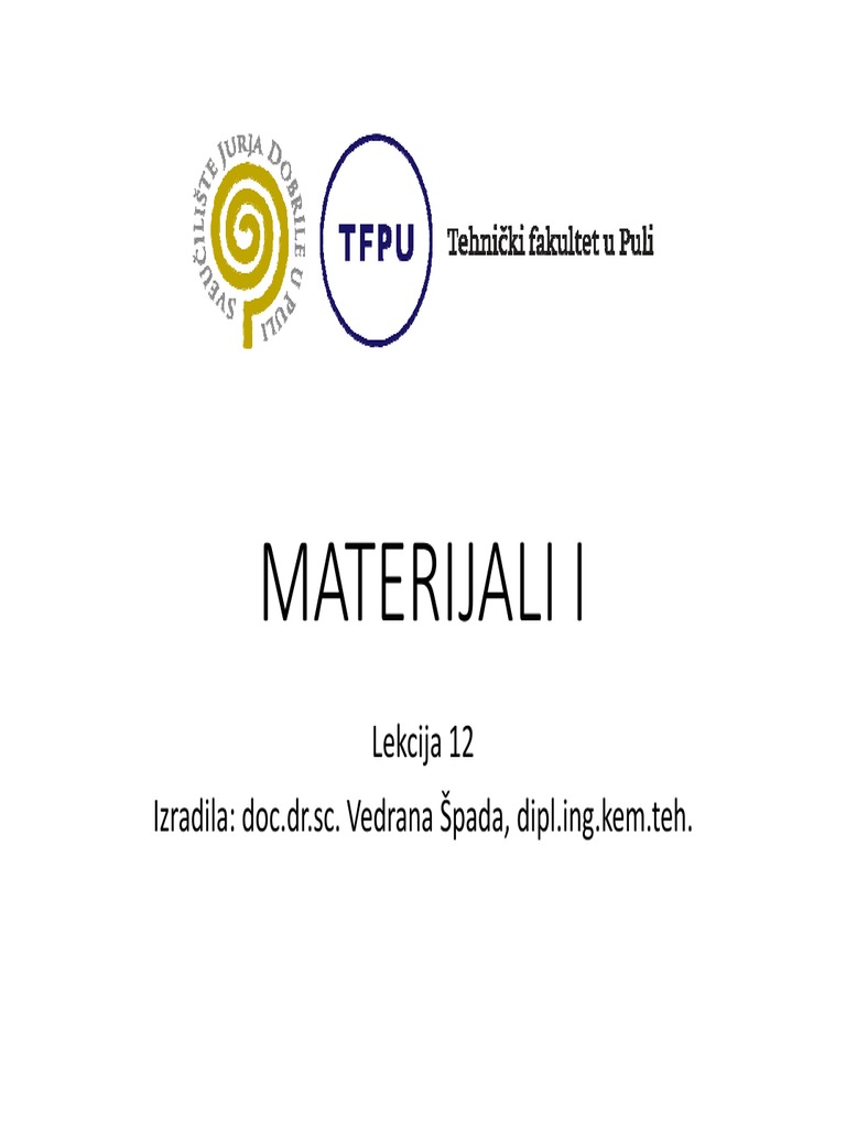 MATERIJALI I - Lekcija 12 | PDF