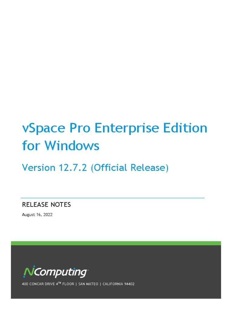 2022.08.17 Vspace Pro Enterprise Edition 12.7.2 Release Notes | PDF ...