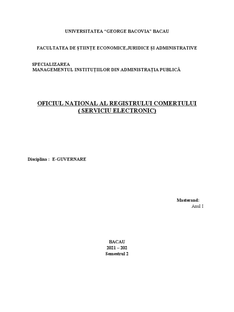 Proiect Portal ONRC | PDF