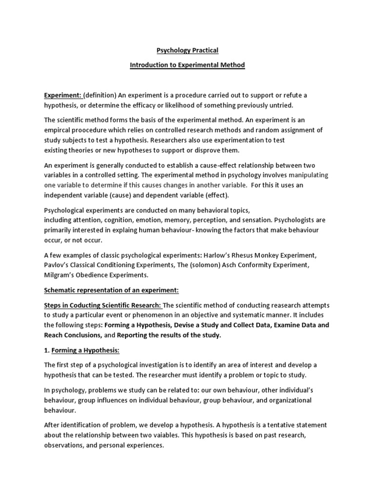 Psychology Practical | PDF