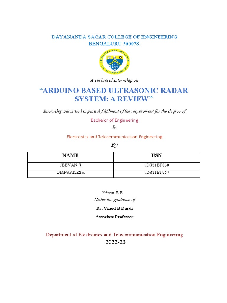 Ultrasonic Radar Using Arduino | PDF | Radar | Ultrasound