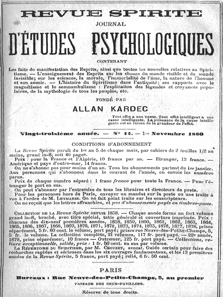 Revue Spirite v23 n11 1880 Nov | PDF