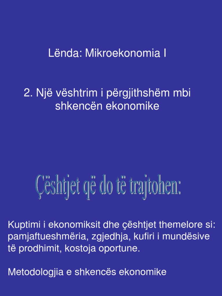 Ligjerata 1-Mikroekonomi | PDF