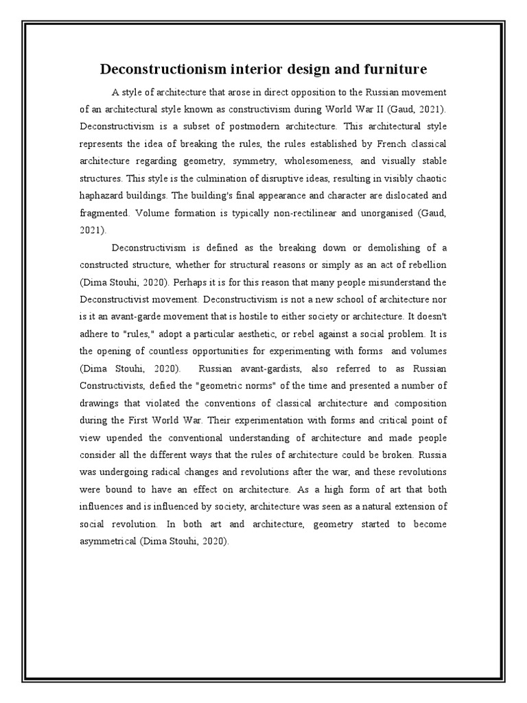 Deconstructivism in Architecture | PDF