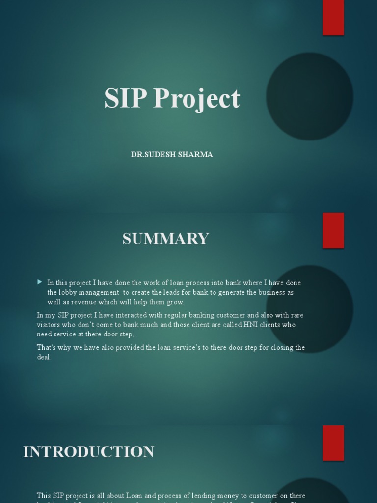 SIP Project: DR - Sudesh Sharma | PDF