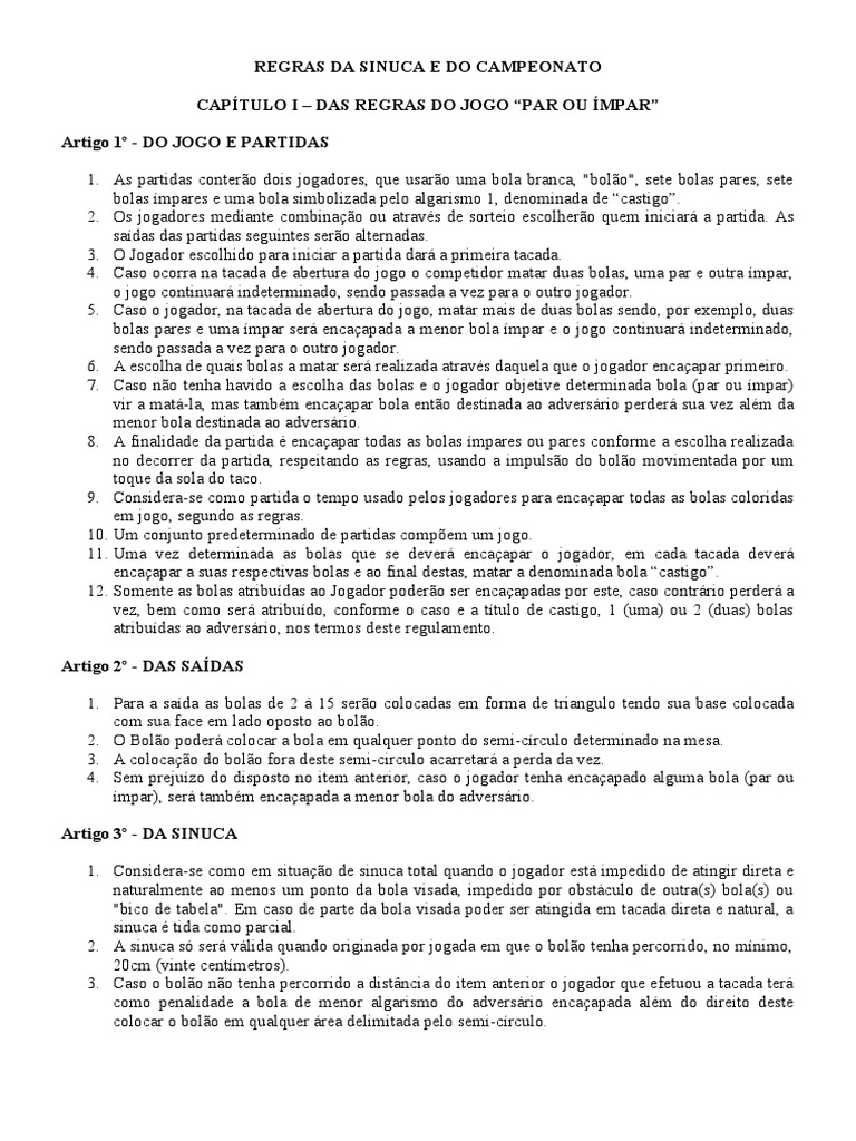 Regras | PDF