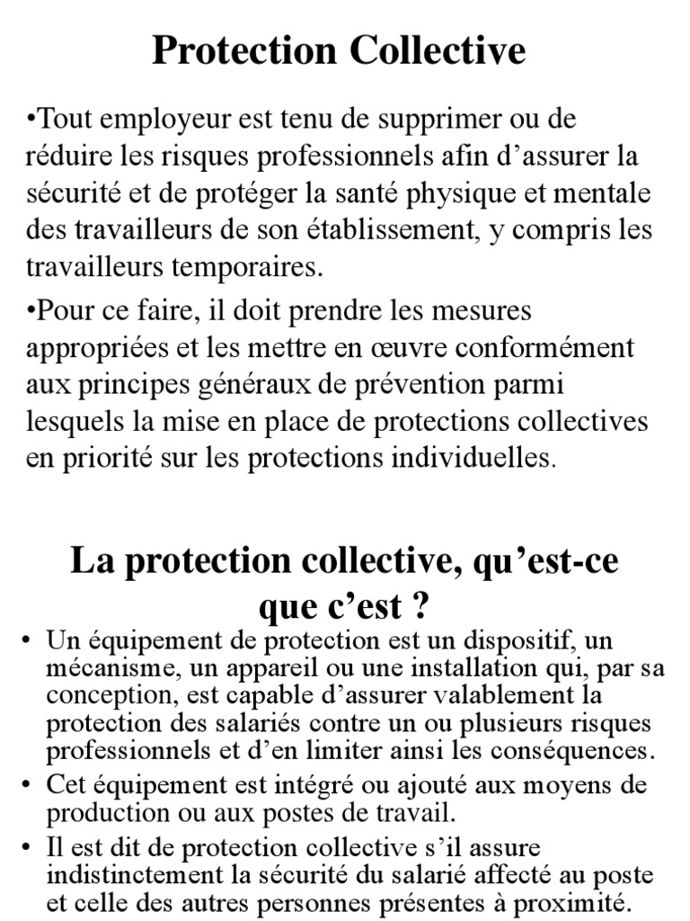 Mesures de Protection Collective au Travail | PDF | Prophylaxie | Sécurité