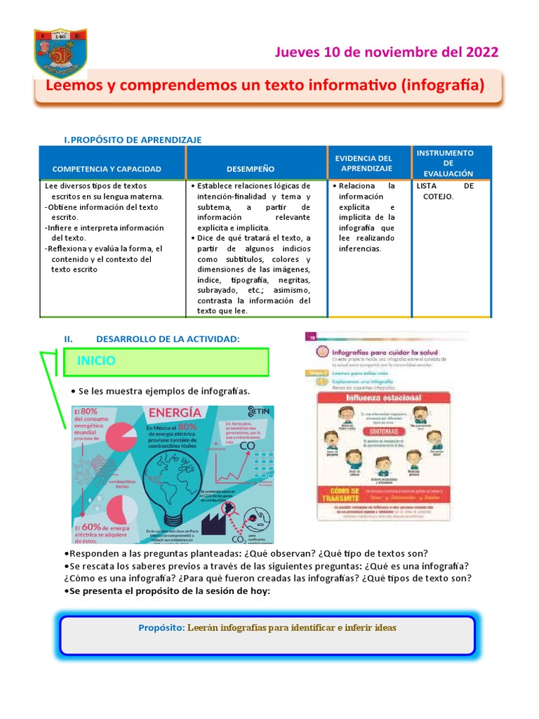 10-11-COM-Leemos y Comprendemos Un Texto Informativo (Infografía) | PDF