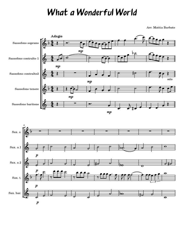 What A Wonderful World-Partitura e Parti | PDF
