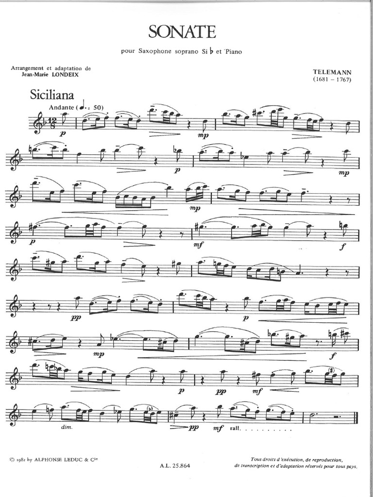 Oboe Sonata - Telemann | PDF