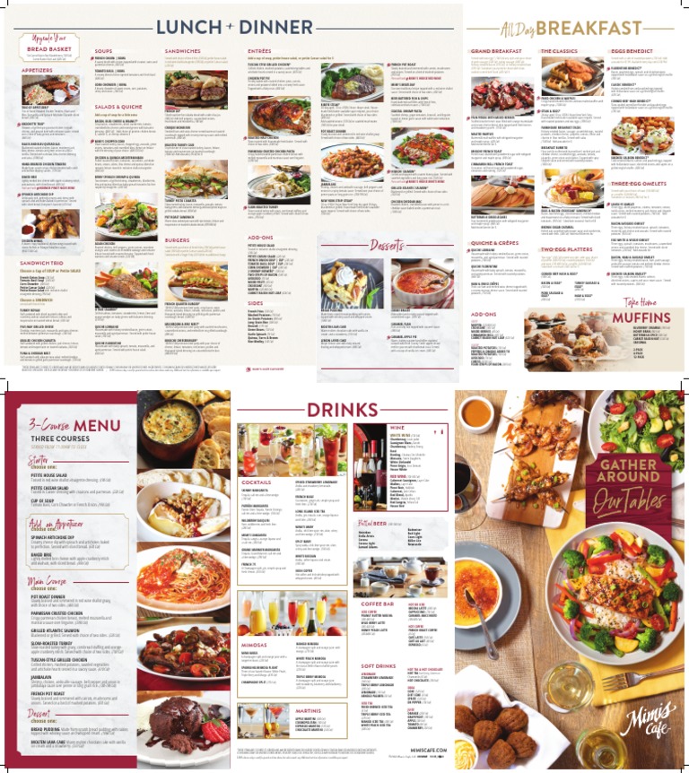 Mimis Cafe Menu 2022 | PDF | Salad | Bacon