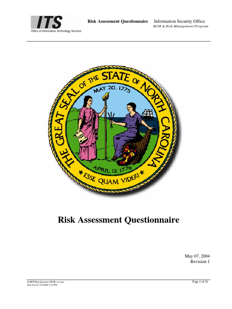 Risk Assessment Questionnaire | PDF | Information Security | Business ...