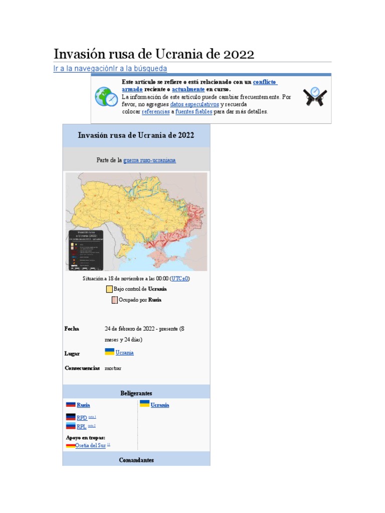 Invasión Rusa de Ucrania de 2022 | PDF