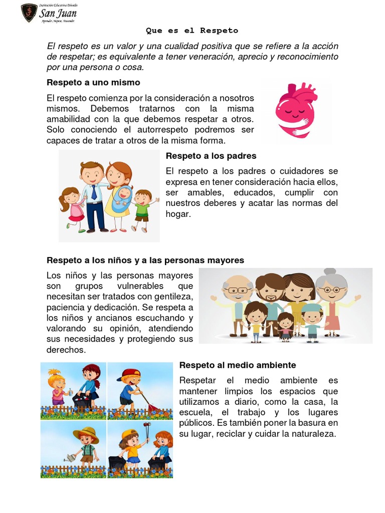 Qué Es El Respeto 6to | PDF | Institución | Familia