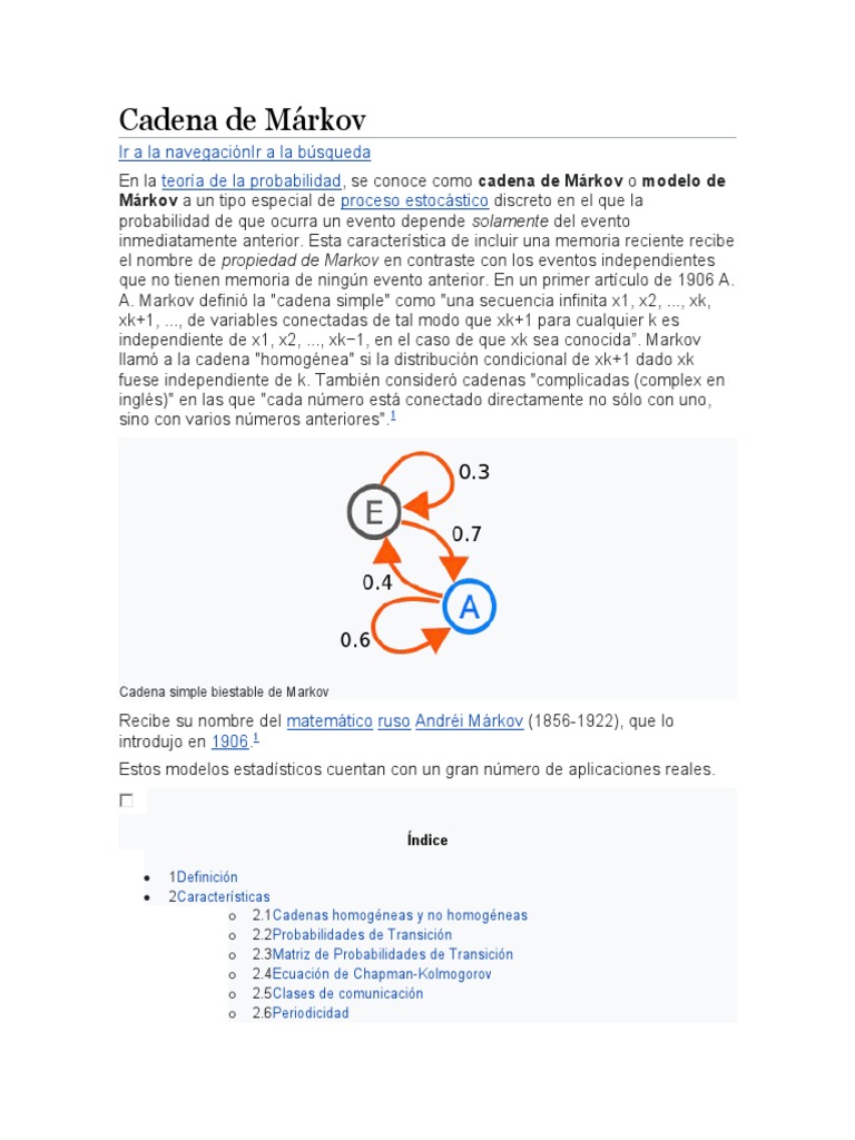 Introducción a Cadenas de Markov | PDF