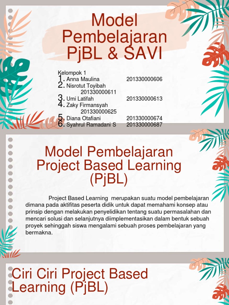 MODEL PEMBELAJARAN PJBL & SAVI | PDF