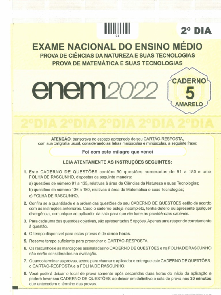 Enem 2022 - Prova Amarela - 2º Dia | PDF