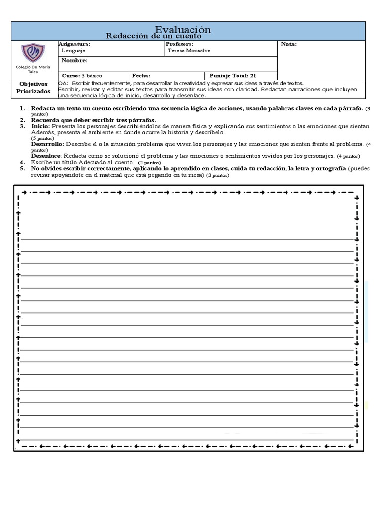 Redaccion de Un Cuento 3 | PDF