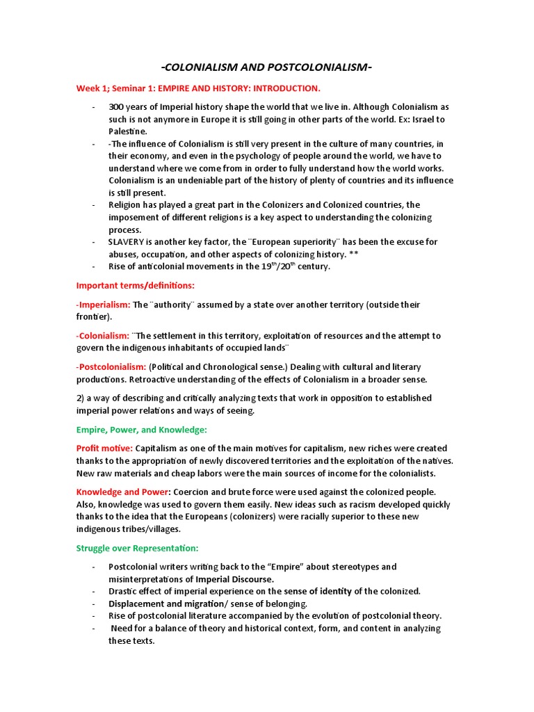 Colonialism and Postcolonialism | PDF | Postcolonialism | Colonialism
