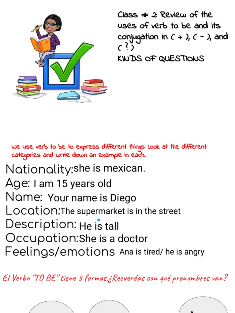 Edited - (Template) Class #3 Tobe and Kinds of Questions | PDF