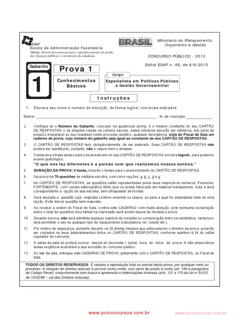 Prova 1 Gabarito 1 | PDF